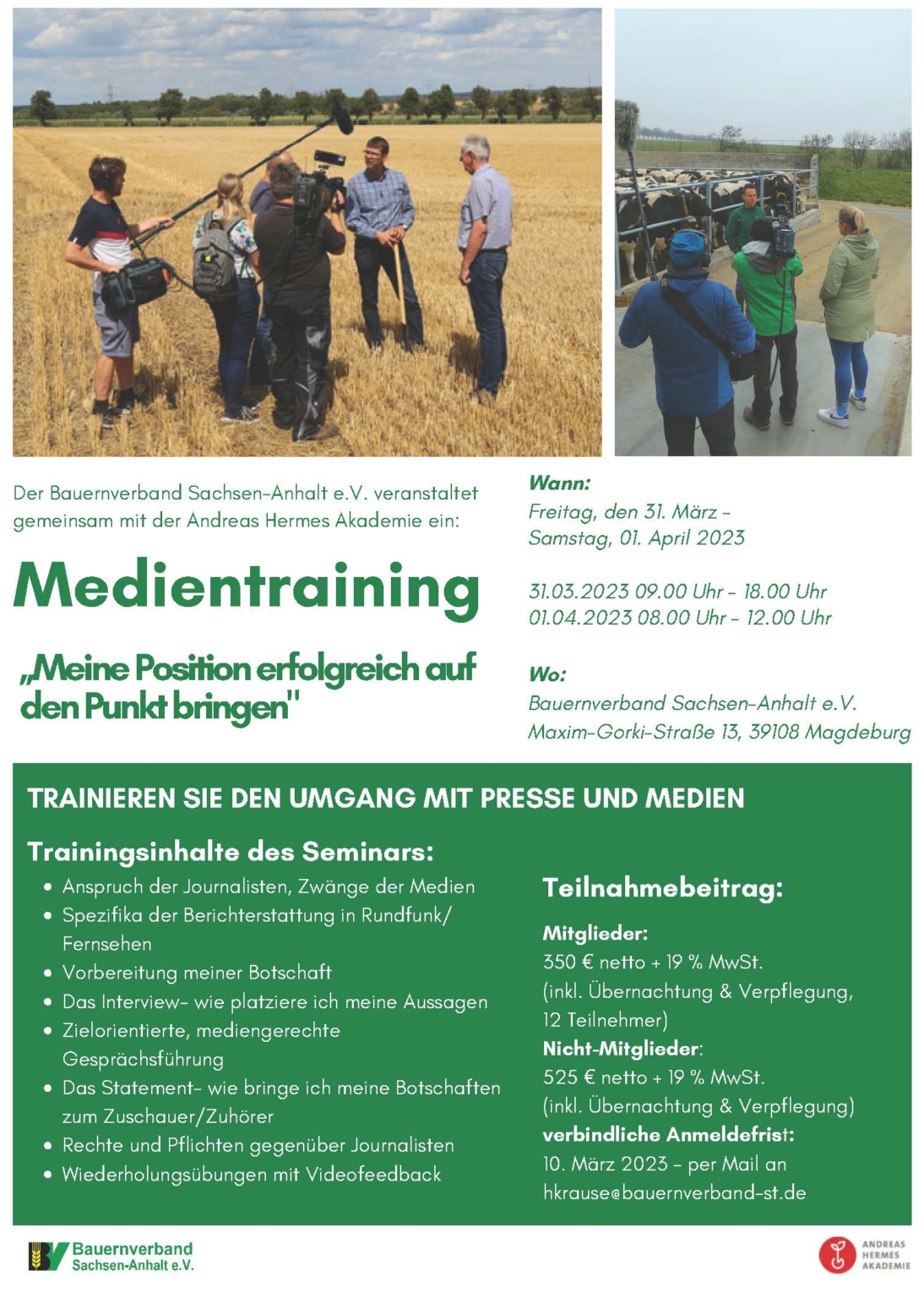 Medientraining - Bauernverband Sachsen-Anhalt e.V.